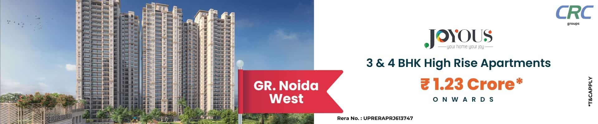 CRC JOYOUS 2/3 BHK Flat in Techzone IV Noida Extension Greater Noida West